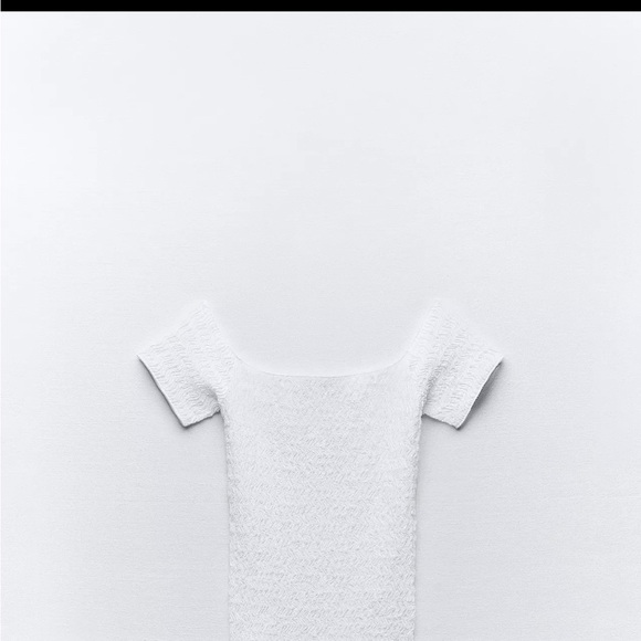 Zara | Tops | Zara White Voluminous Textured Top | Poshmark